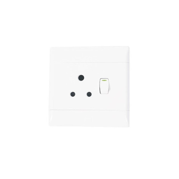 CBI Socket Plug Single Switch 4x4 White